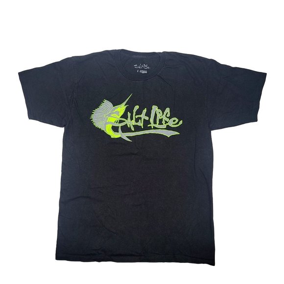 Salt Life | Shirts | Salt Life Lime Green Logo Black Tee Shirt Size ...